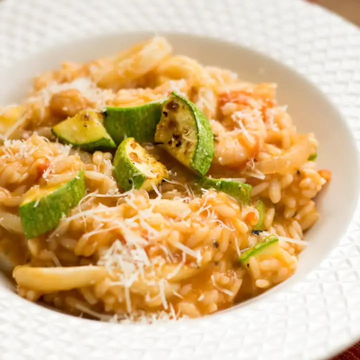 Calamari Shrimp Zucchini Risotto - Travel Cook Tell