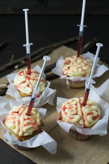 Brain Cupcakes (Halloween Recipe) - Travel Cook Tell